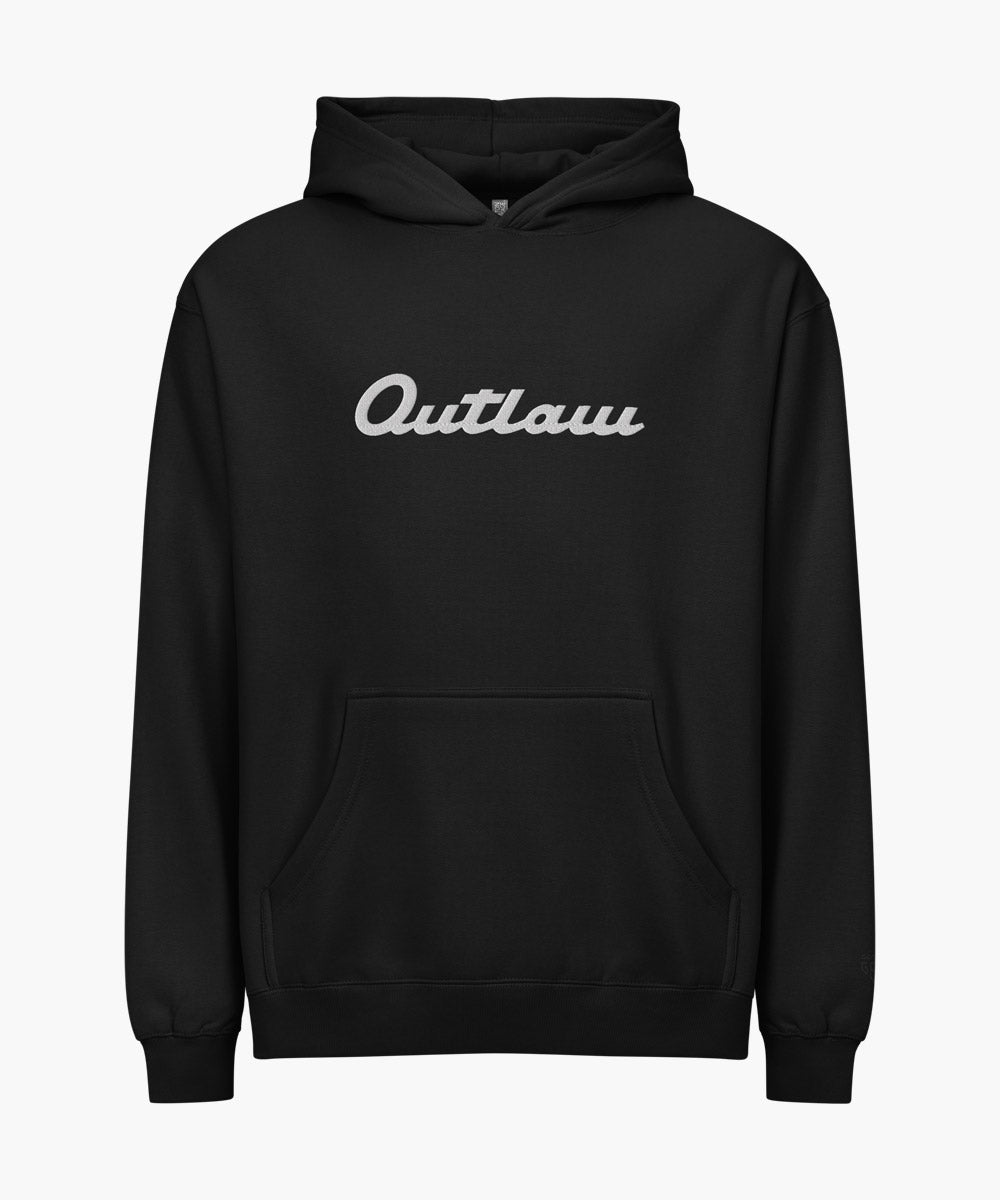Outlaw Script Premium Hoodie Black, Turbo Style by OutlawGear™