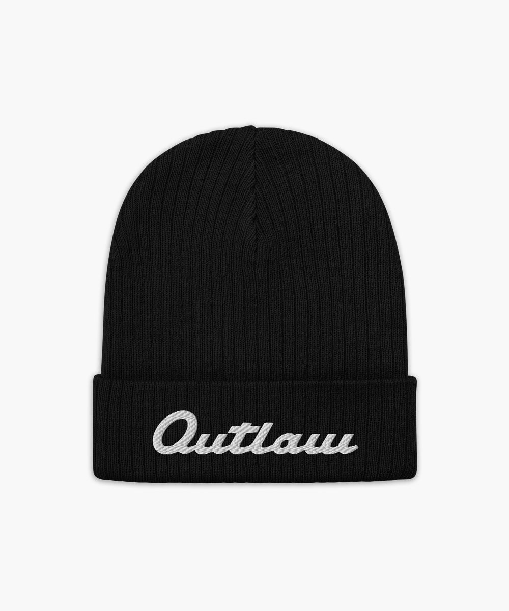Outlaw Turbo Style Script Double Knit Beanie Petrolhead Gifts For Men ...
